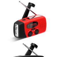 China Solar Emergency Mini Portable Weather Radio Hand Crank Internet Function SOS Alarm 3 LEDs Flashlight Water-resistant for for sale