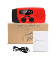 China Solar Emergency Mini Portable Weather Radio Hand Crank Internet Function SOS Alarm 3 LEDs Flashlight Water-resistant for for sale