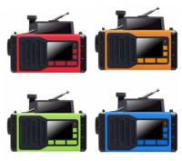 China Hand Crank Powered 5000mAh Power Bank Radio Dynamo Flashlight Reading Lamp Earphone Jack Built-in Speaker SOS Alarm for for sale