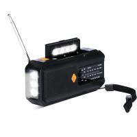 China ODM OEM 5000mAh Battery Plastic Portable Rechargeable Emergency Solar Hand Crank AM/FM NOAA SW WB Radio LED Flashlight Built-In for sale