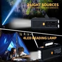 China ODM OEM 5000mAh Battery Plastic Portable Rechargeable Emergency Solar Hand Crank AM/FM NOAA SW WB Radio LED Flashlight Built-In for sale