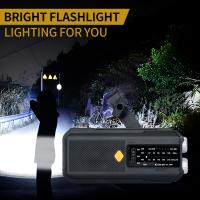 China ODM OEM 5000mAh Battery Plastic Portable Rechargeable Emergency Solar Hand Crank AM/FM NOAA SW WB Radio LED Flashlight Built-In for sale
