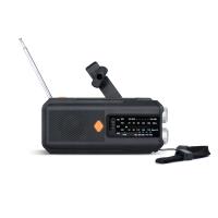 China Mini Portable 4800mAh USB-C Power Bank SOS Flashlight USB-C Solar Emergency Radio AM FM WB Digital Display Hand Crank Plastic for sale
