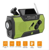 China OEM Factory Portable 5000mAh Solar Radio with Hand Crank AM/FM/NOAA Weather Flashlight LED Display Plastic for Emergency Camping for sale