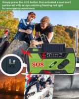 China OEM Factory Portable 5000mAh Solar Radio with Hand Crank AM/FM/NOAA Weather Flashlight LED Display Plastic for Emergency Camping for sale