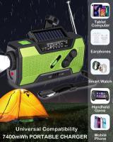China OEM Factory Portable 5000mAh Solar Radio with Hand Crank AM/FM/NOAA Weather Flashlight LED Display Plastic for Emergency Camping for sale
