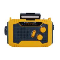 China 7400mWh/2000mAh Portable Solar Crank Emergency AM/FM Radio Flashlight Built-In Speaker Alternator Power Bank for Phone Charging for sale