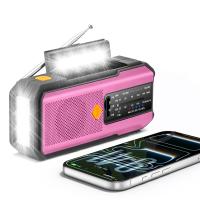 China Outdoor Survival Hot Sales 5000mAh Crank Solar Dynamo Hand Charger Self-Powered 3-Band AM/FM Emergency Radio with Flashlight for sale