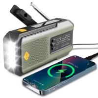 China OEM Portable 2000mAh Plastic Power Bank LED USB Charge Audio AM/FM/NOAA Weather Radio SOS Alarm Hand Crank Emergency Flashlight for sale
