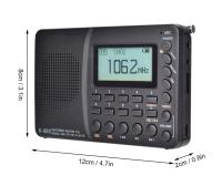 China Mini Black Portable AM/FM/SW Band Radio LCD Digital Display TF Card Slot Built-In Speaker USB/Rechargeable Battery for Home Use for sale