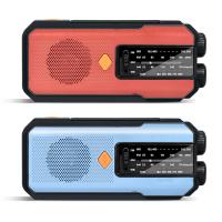 China OEM Factory 2000mAh Rechargeable Battery Portable Solar Radio AM/FM Power Bank LED Flashlight SOS Alarm Camping for sale