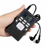 China Compact Mini FM Pocket Radio Handheld Transistor with AAA Battery Operation for Meetings Portable Radio for sale