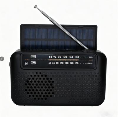 China Essential Portable Radio for Camping Solar & USB-C Charged AM/FM Reception Built-In Flashlight TF Card Slot-Emergency Radio for sale
