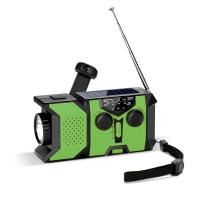 China Mini All-in-One Emergency Hand-Crank & Solar Power Radio with 2000mAh Rechargeable Battery & LED Flashlight for Winter Storms for sale