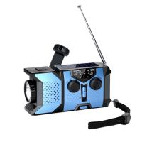 China Mini All-in-One Emergency Hand-Crank & Solar Power Radio with 2000mAh Rechargeable Battery & LED Flashlight for Winter Storms for sale