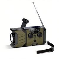 China Mini All-in-One Emergency Hand-Crank & Solar Power Radio with 2000mAh Rechargeable Battery & LED Flashlight for Winter Storms for sale