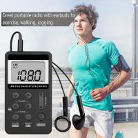 China Personal AM/FM Pocket Radio Portable Mini Digital Tuning Rechargeable Battery Earphone Lock Screen Walk/Jogging/Gym/Camping for sale