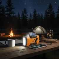 China FM AM NOAA Radio With Power Bank LED Light Solar Charging Hand Crank Portable Outdoor Emergency for IPX3 Waterproof for sale