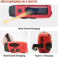 China Portable Emergency Radio Solar Hand Crank Powered AM/FM Tuner 2000 MAh USB Phone Charger SOS Alarm LED Flashlight Household for sale