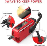 China Portable Emergency Radio Solar Hand Crank Powered AM/FM Tuner 2000 MAh USB Phone Charger SOS Alarm LED Flashlight Household for sale