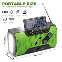 China Compact Solar Powered Emergency Radio with Hand Crank LED Flashlight Reading Lamp SOS Alarm Emergency Survival Kit for Outdoor for sale
