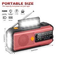 China FM AM NOAA Radio with Power Bank LED Light Solar Charging Hand Crank Portable Outdoor Emergency Plastic IPX3 Waterproof for sale