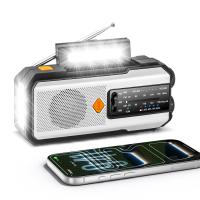 China Portable Emergency Solar Powered Radio AM/FM Solar Hand Crank Plastic Noodradio 2000mAh Power Bank Radio with LED Flashlight for sale