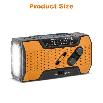 China Small AM/Fm NOAA Radio Portable Weather Radio Solar 2000mah With Flashlight Hand Crank Charging Solar Power Bank Emergency Radio for sale