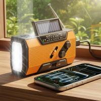 China Outdoor Survival AM/FM SW NOAA Weather Radio Solar/Crank Emergency with Powerful Spotlight & Soft Night Light for Camping Hiking for sale