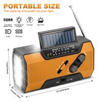 China Emergency Weather Radio SOS Solar Power Hand-cranked USB Interface Built-in Speaker 2000mAh Battery for Outdoor for sale