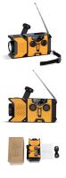 China Factory Wholesale Waterproof Portable Emergency Power Bank Solar Powered Hand Crank Weather Radio Built-in Charging Cable for sale