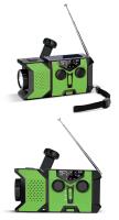 China ODM OEM 2000mAh Plastic Portable Rechargeable Emergency Solar Hand Crank AM/FM SW WB Weather  NOAA Radio with LED Flashlight for sale