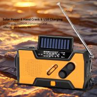 China Portable Emergency Hand Crank Solar Radio With Am Fm Noaa, Operated Power Battery ,SOS Siren,Flashlight,reading Lamp for Outdoor for sale