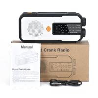 China Outdoor Solar Powered LED Torch Handheld USB Rechargeable  Radio with ABS Plastic Body IP65 Rating for Camping for sale
