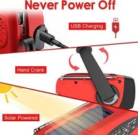 China Mini 2000mAh Power Bank AM FM WB Solar Crank Radio with Screen Display Residual Electricity & Brightness Flashlight for sale