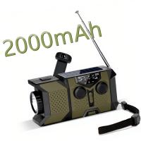 China Hurricanes Survival AM/FM/WB Noodradio 2000mAh Power Bank Dynamo Crank Radio with LED Flashlight USB Phone Charger SOS Alarm for sale