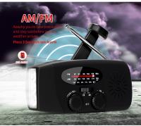 China OEM Customizable Mini Hand Crank AM/FM NOAA Weather Alert Radio with 2000mAh Power Bank LED Flashlight for Emergency Disaster for sale