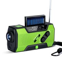 China Outdoor Camping Equipment Portable 5000mAh Crank Radio NOAA Weather AM FM Band SOS Alarm with Reading Lamp for sale