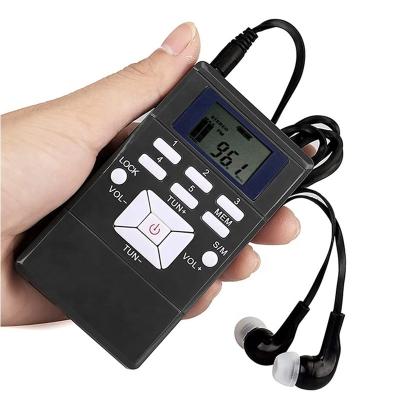 China Factory FM Radio Station Receptor Broadcast Digital Mini Small Pocket Stereo Design 60-108MHZ AM FM Portable Radio for Event for sale