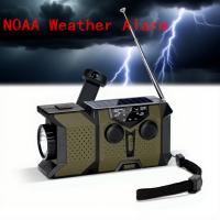 China Solar Emergency Hand Crank Portable FM Radio with Flashlight, 2000MAh Power Bank Phone Charger and Solar Power for Emergencies for sale