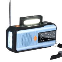 China New Model Portable Mini Hand Crank Radio 2000mAh Power Bank Emergency SOS Flashlight Solar FM/AM Speaker Survive Kit Clock for sale