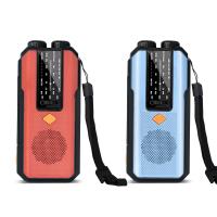 China New Model Portable Mini Hand Crank Radio 2000mAh Power Bank Emergency SOS Flashlight Solar FM/AM Speaker Survive Kit Clock for sale