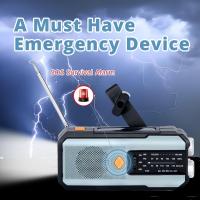 China New Model Portable Mini Hand Crank Radio 2000mAh Power Bank Emergency SOS Flashlight Solar FM/AM Speaker Survive Kit Clock for sale