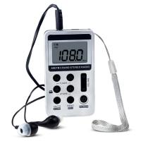 China Hot AM FM Portable Mini Pocket Radio with Clock Internet Radio Rechargeable Battery Built-in Speaker & Digital Tuning for sale