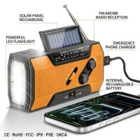 China AM/FM/WB Emergency Crank Radio, World Receiver, Emergency Radio with 2000 MAh Battery, Flashlight/SOS Alarm/Phone Charging for sale