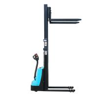 China Pedestrian Electric Pallet Stacker Truck with 1500kg Capacity Standing Platform and Lithium Battery for sale