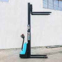 China Pedestrian Electric Pallet Stacker Truck with 1500kg Capacity Standing Platform and Lithium Battery for sale