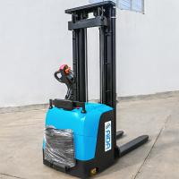 China Standing Pallet Stacker Forklift , Semi Electric Hydraulic Stacker 2.2kw Lift Motor warehouse stacking equipment for sale