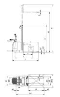 China Solid Tire Electric Stacker Forklift 5000mm Hight Stand On Type forklift stacking truck for sale