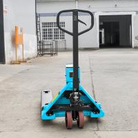 China Mechanical Manual Hydraulic Pallet Lifter , Manual Pump Truck forklift with scale 2500kg for sale